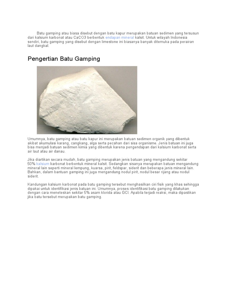 Jenis Batu Gamping | PDF
