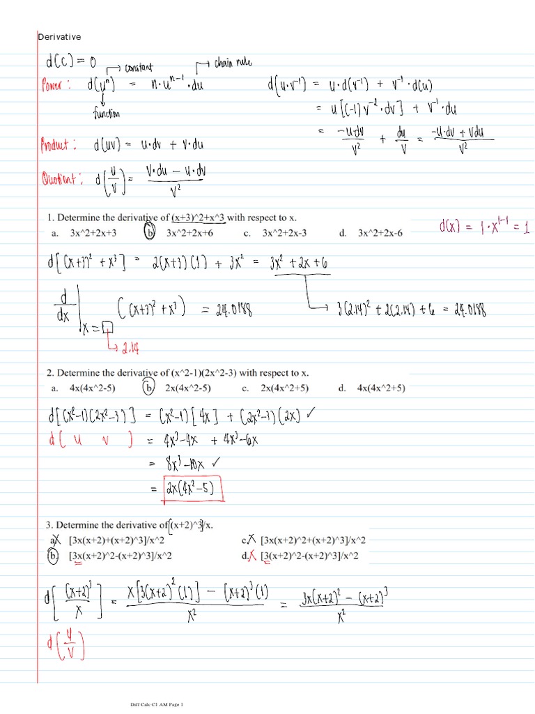 7 Diff Calc C1 AM | PDF 7 Diff Calc C1 AM | PDF
