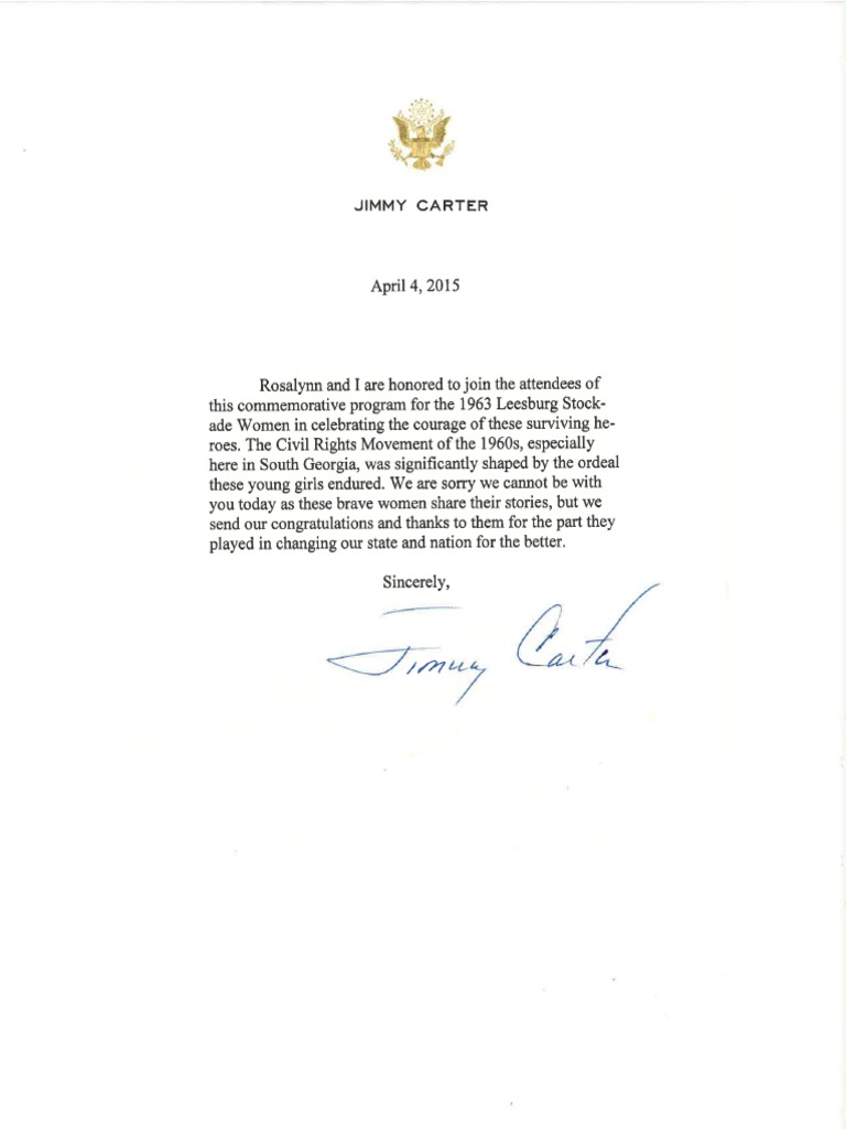 2021 Letter From Jimmy Carter | PDF