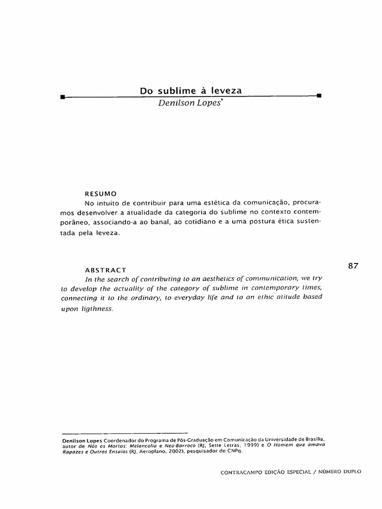Sublime Denilson Lopes | PDF | Beleza | Estética