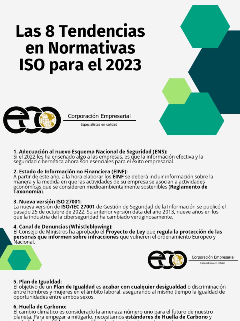 Las 8 Tendencias en Normativas ISO para El 2023 | PDF