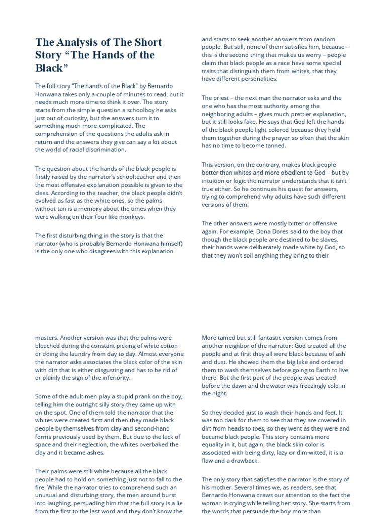 Understanding "The Hands of the Black" | PDF | Racism | Discrimination ...