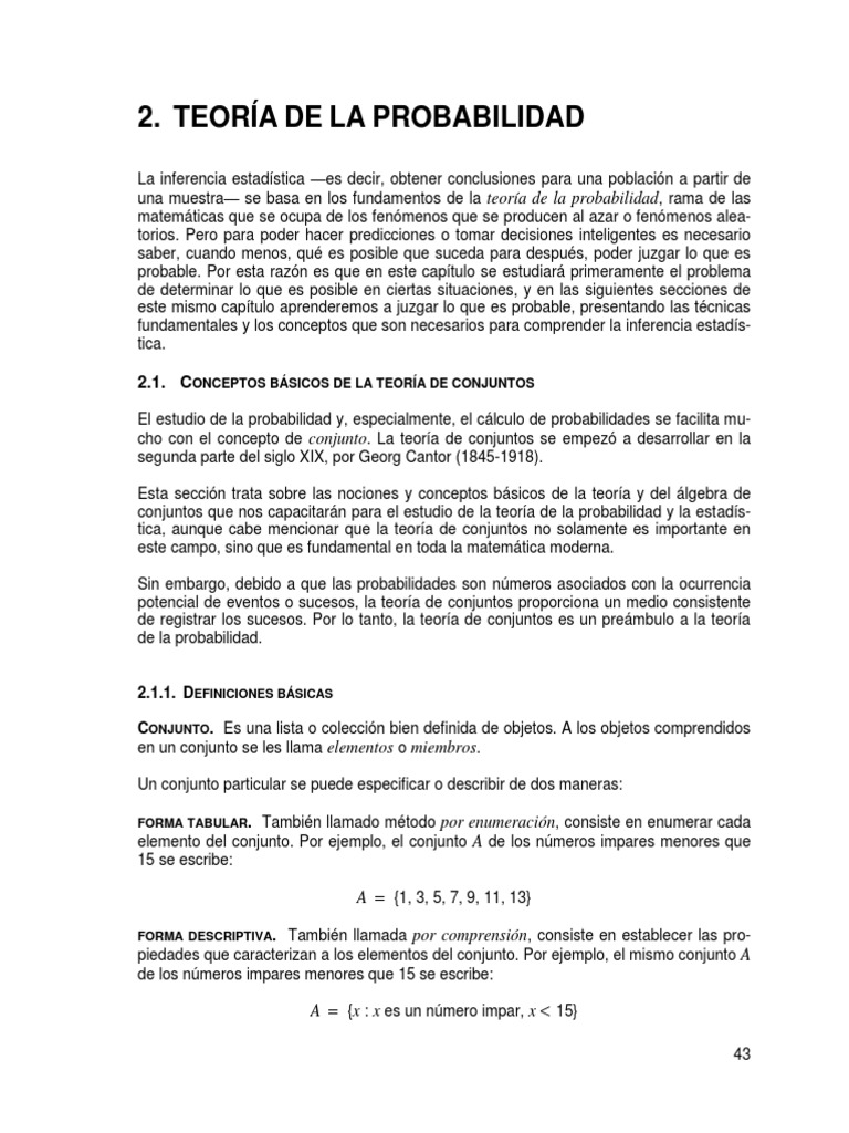 03 Teoria de La Probabilidad | PDF | Conjunto (Matemáticas) | Probabilidad