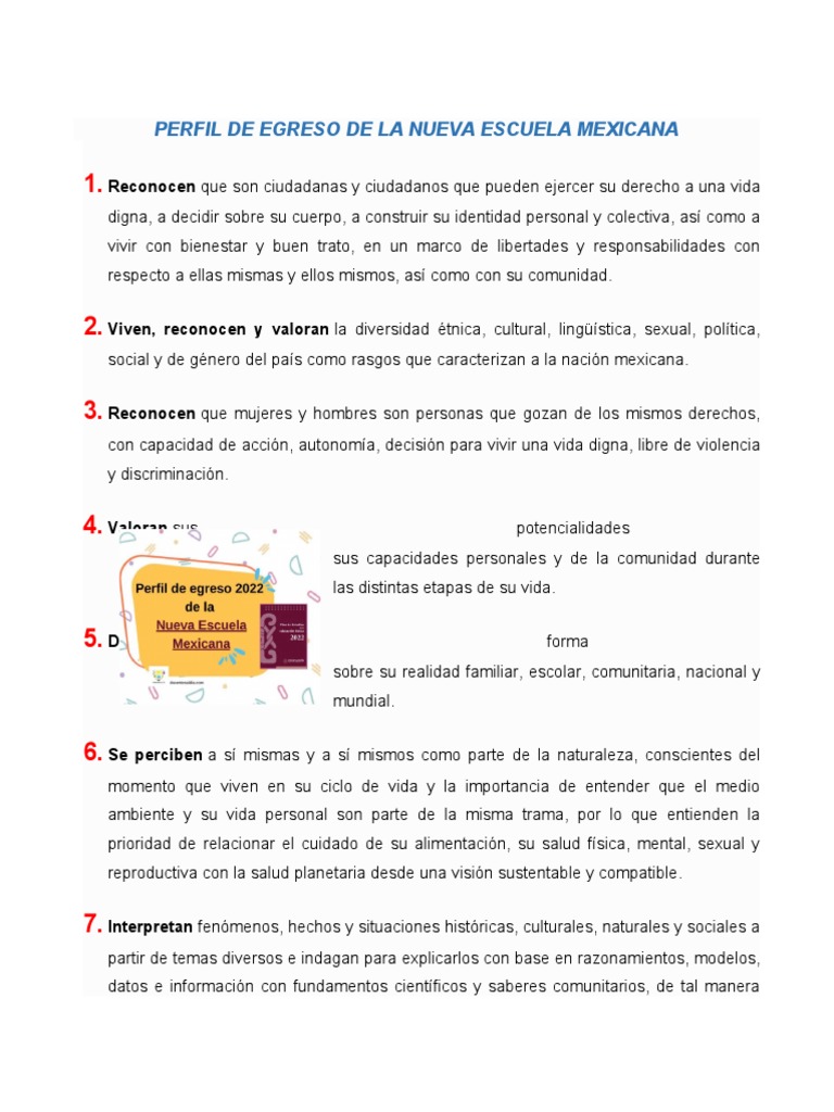 Perfil de Egreso 2022 | PDF | Vida | Aprendizaje