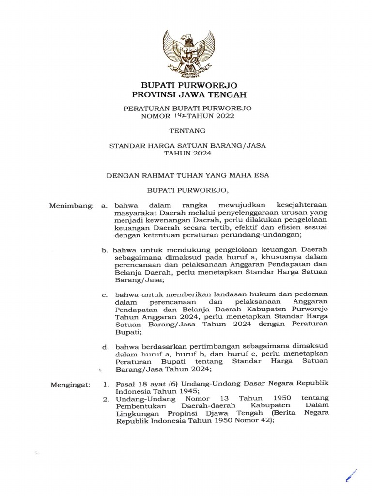 Perbup SSH 2024 | PDF