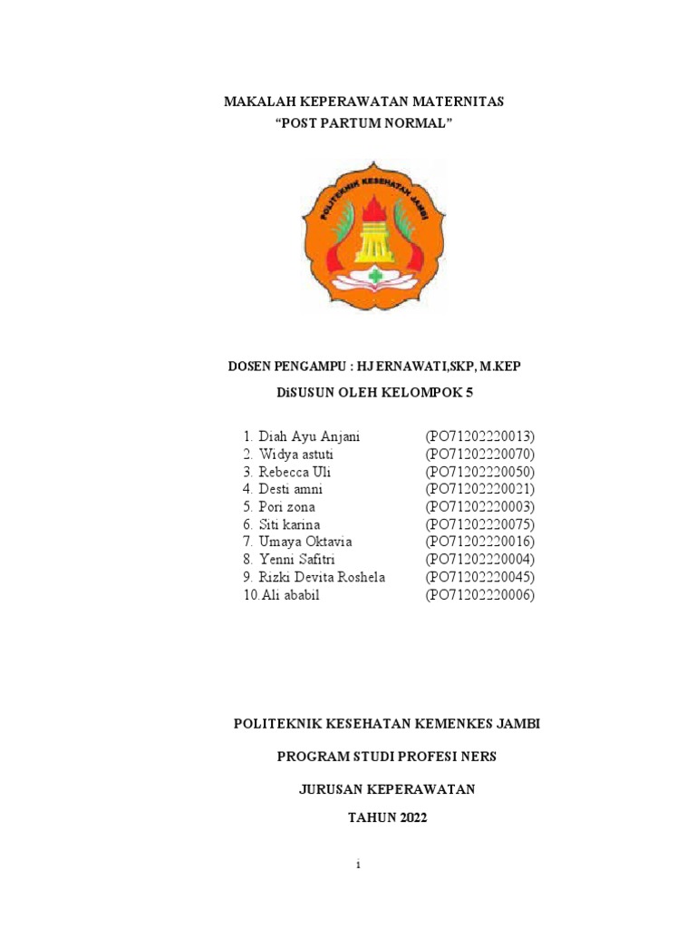 Perawatan Ibu Post Partum Normal | PDF | Kesehatan Holistik