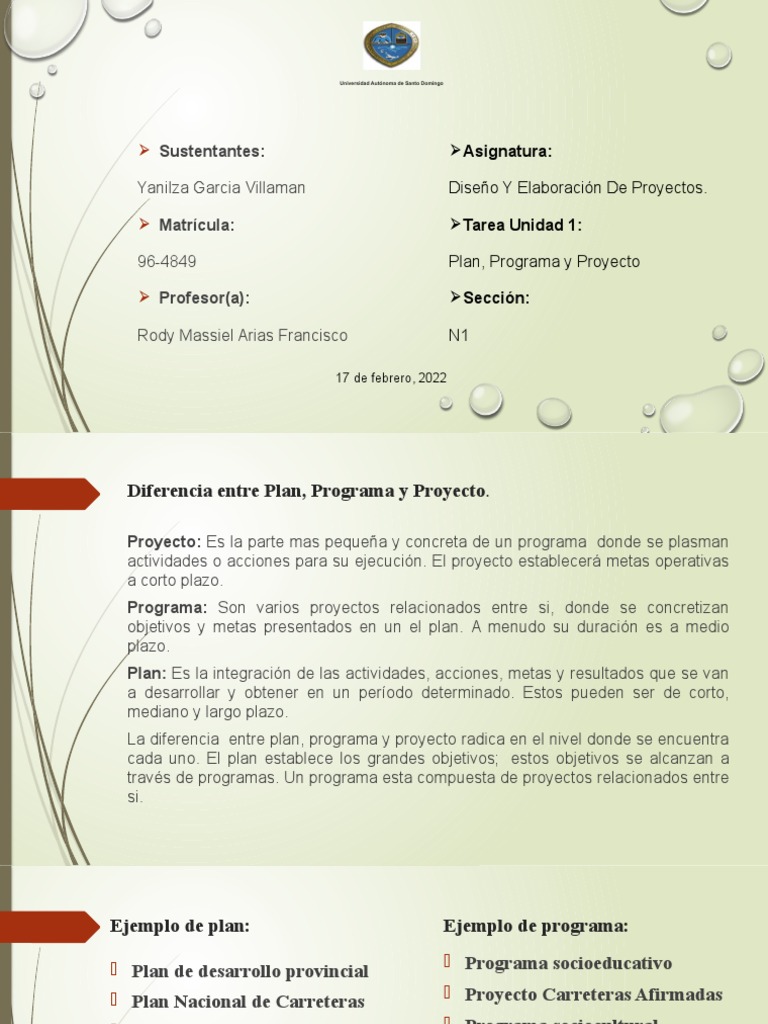 Diferencia Entre Plan, Programa y Proyecto | PDF