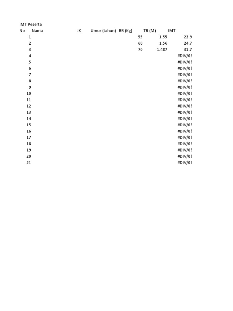 Mengukur IMT&BB | PDF