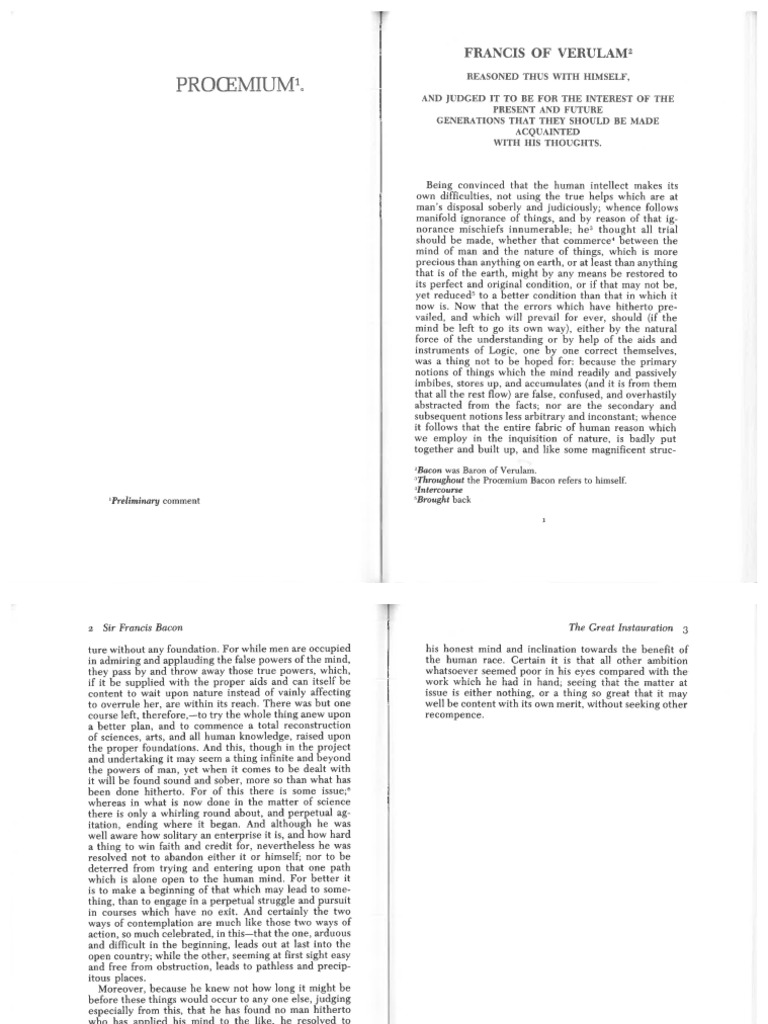 The Great Instauration | PDF