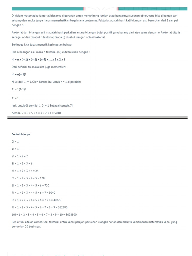 Notasi Faktorial | PDF