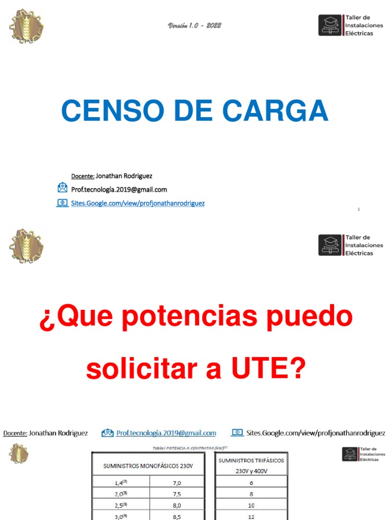 Clase 7 - Censo de Carga | PDF | Encendiendo | Lámpara fluorescente