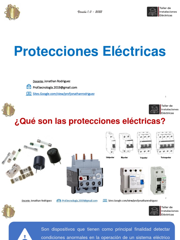 Clase 9 - Protecciones Electricas | PDF | Fusible (Eléctrico) | Corriente eléctrica