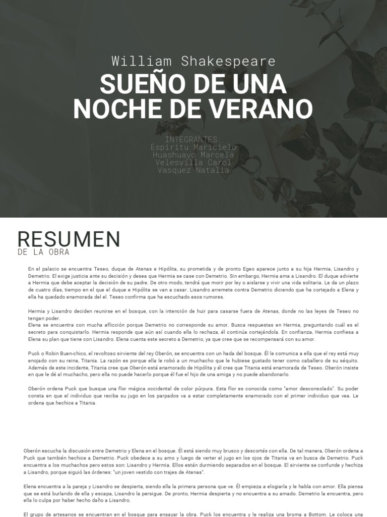 Sueño de Una Noche de Verano | PDF | Sueño de una noche de verano