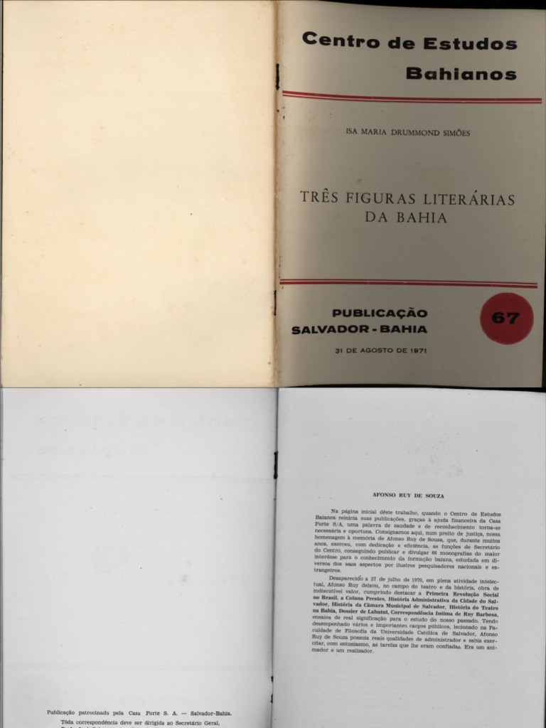 CEB 67 - Simoes Isa Maria Drummond. Tres Figuras Literarias Da Bahia | PDF