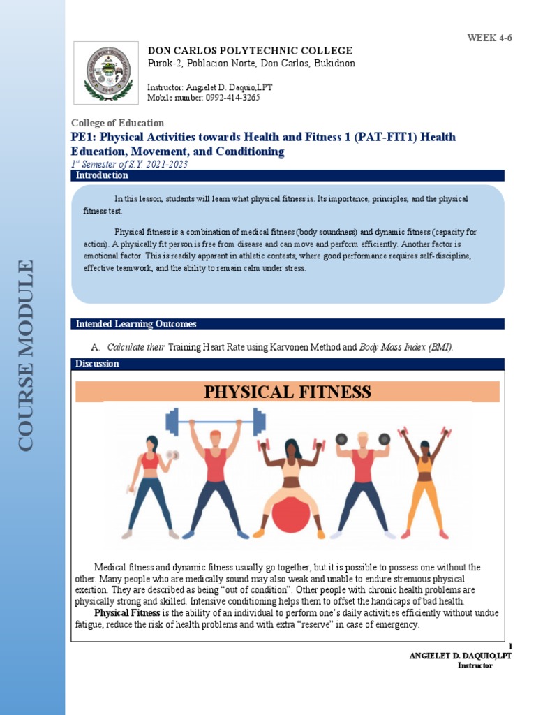 Pat Fit Module 4 6 | PDF | Physical Fitness | Heart Rate