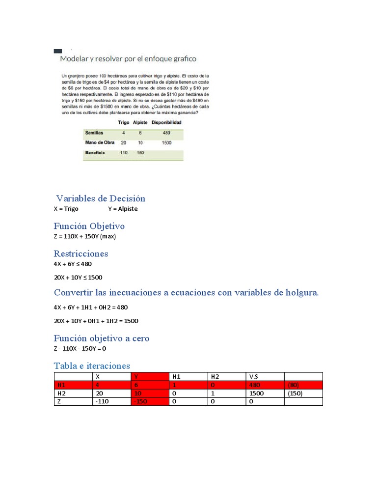 Variables de Decisión | PDF
