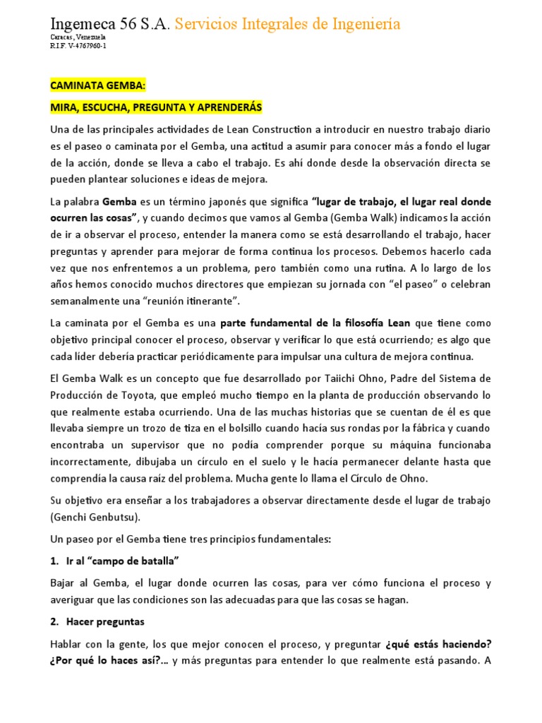 Guía Práctica para Gemba Walks | PDF