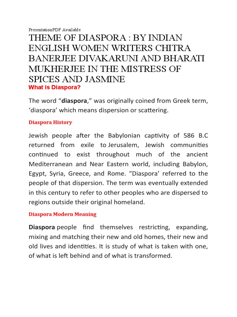 Examples of Diaspora | PDF