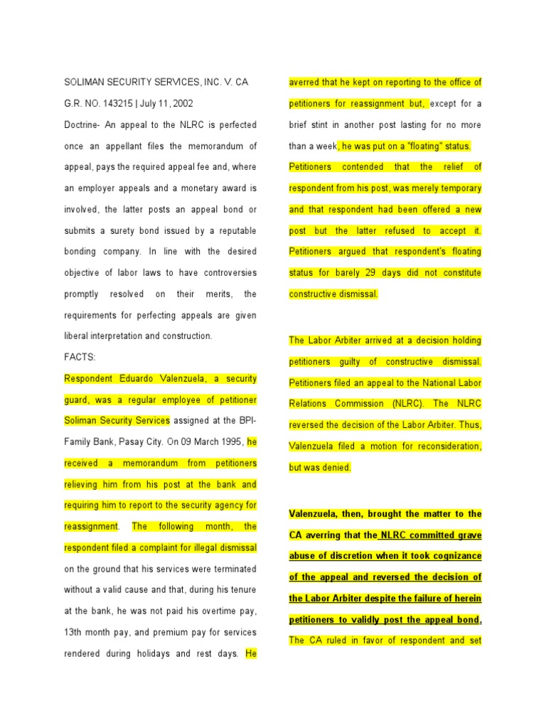 Soliman Security Services, Inc. v. CA | PDF