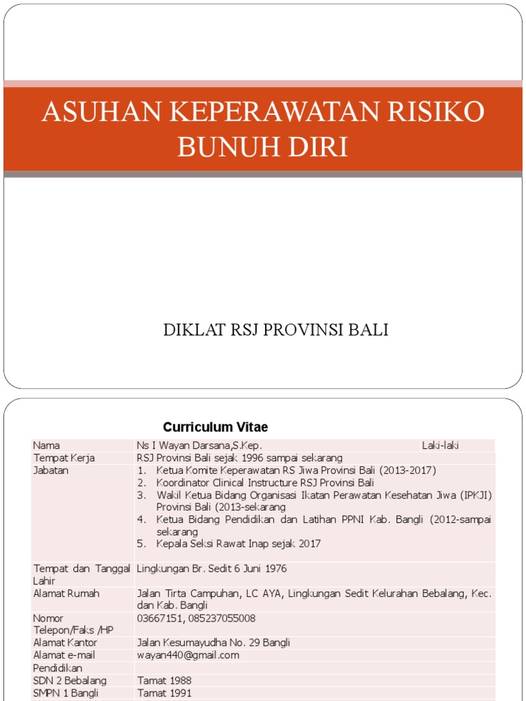Askep Risiko Bunuh Diri | PDF