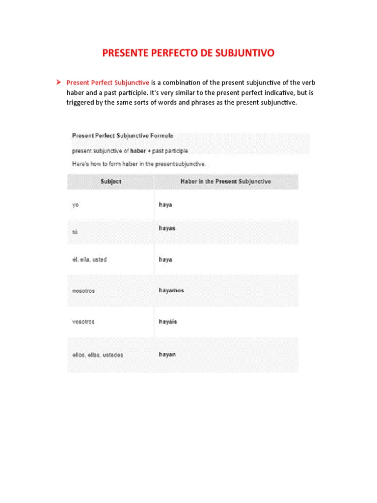Nivel5 Presente Perfecto de Subjuntivo Classb | PDF