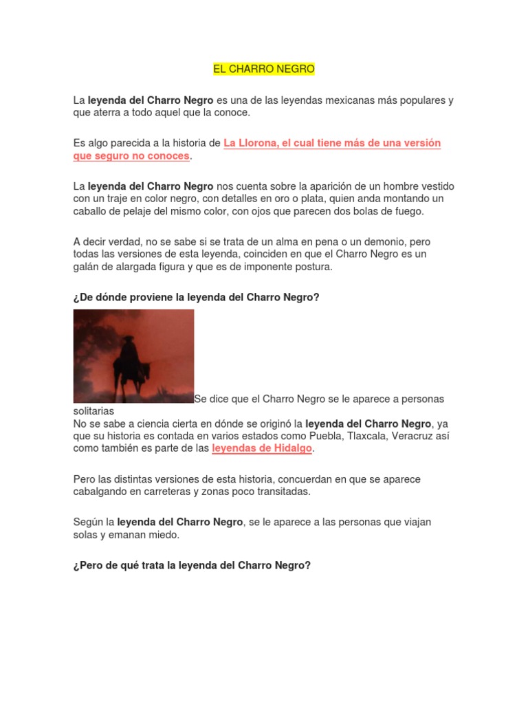 La Leyenda del Charro Negro | PDF | Paz | Violencia