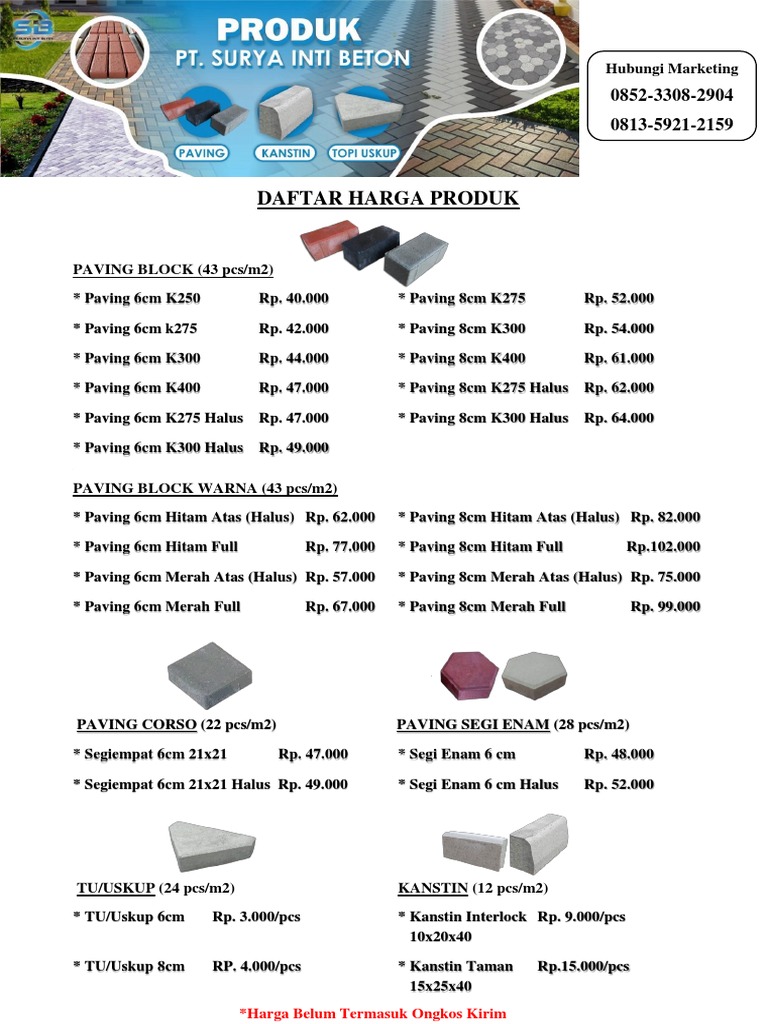 Brosur Harga Paving Mas Rama | PDF