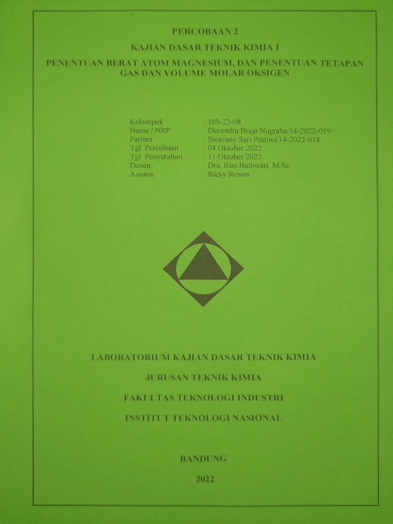 Berat Atom Magnesium Dan Volum Oksigen | PDF