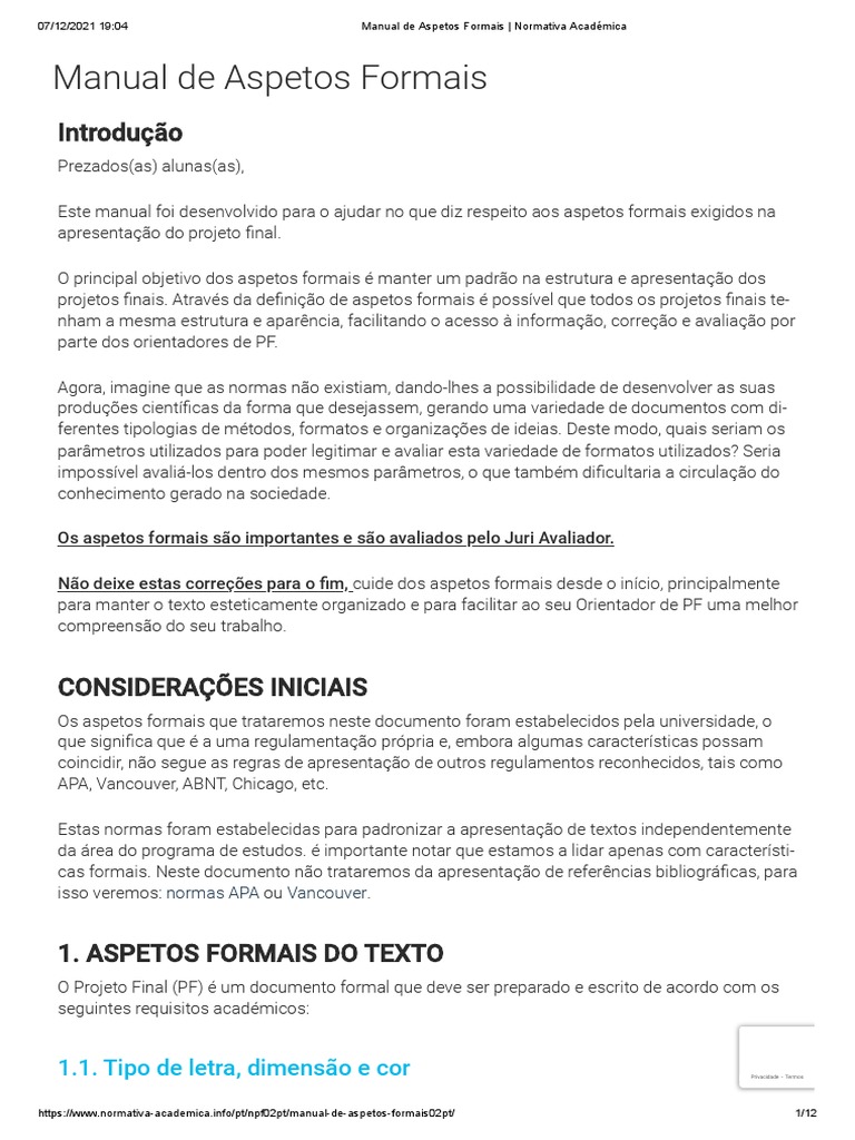 Manual de Aspetos Formais - Normativa Académica | PDF | Caixa alta e ...