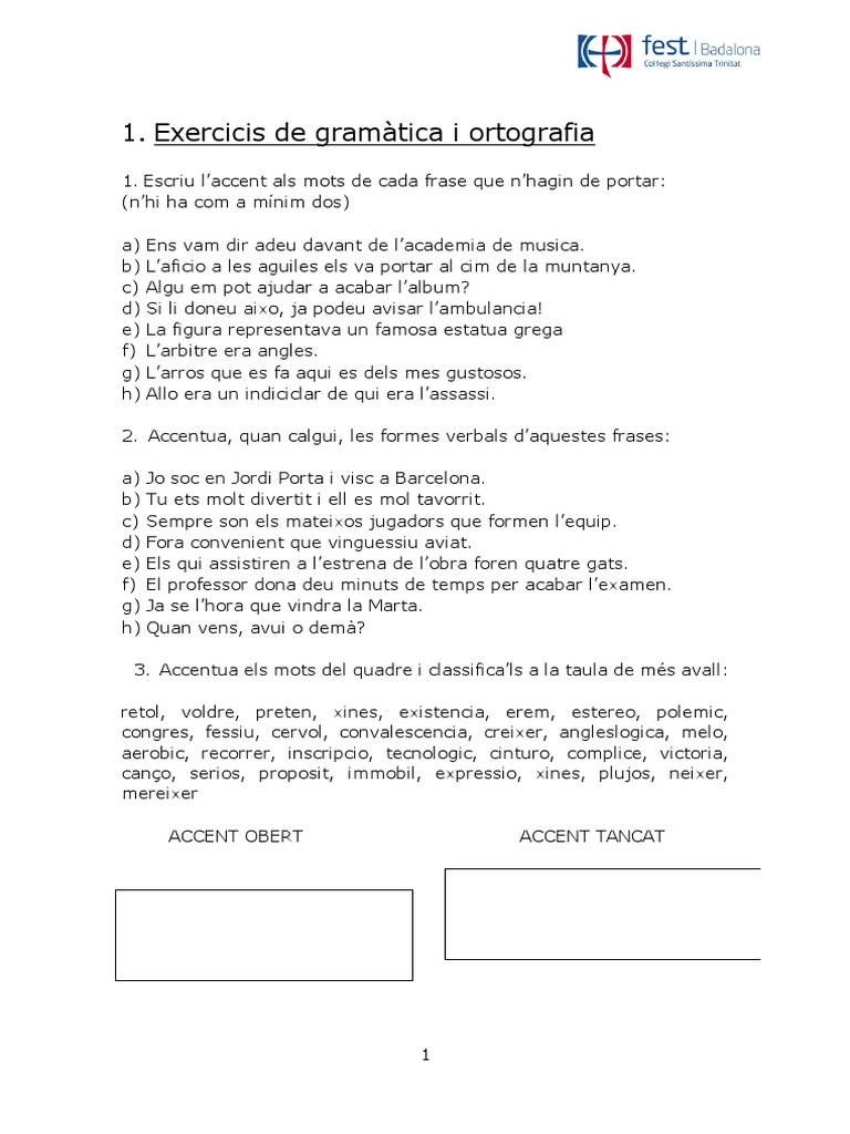 Dossier de Repàs - Gramàtica Catalana (3er d'ESO) | PDF