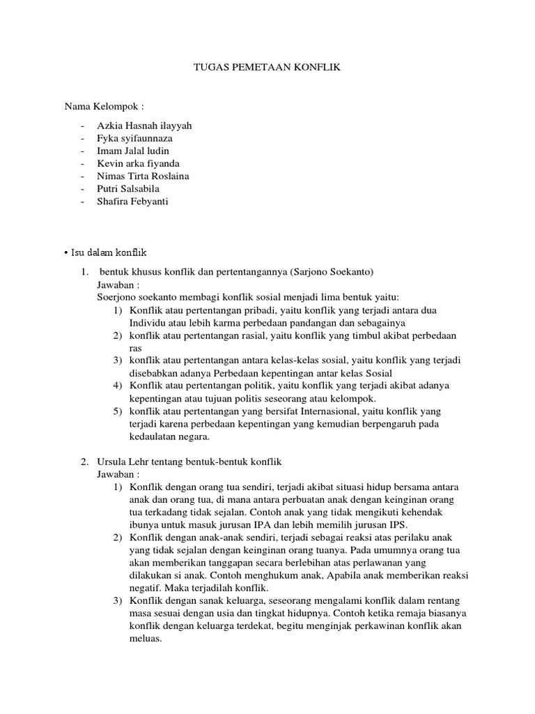 Dokumen (Pemetaan Konflik) | PDF | Ilmu Sosial | Kesehatan Holistik