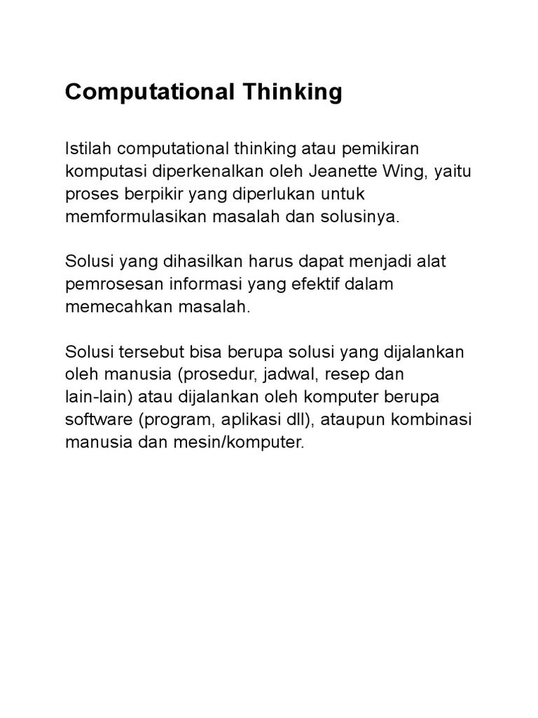 Computational Thinking | PDF