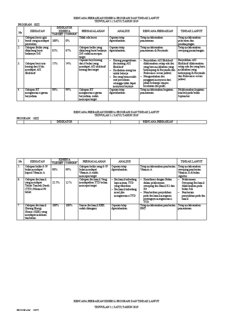 Pdca Prog Gizi | PDF