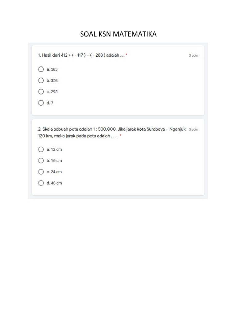 Soal KSN Matematika | PDF