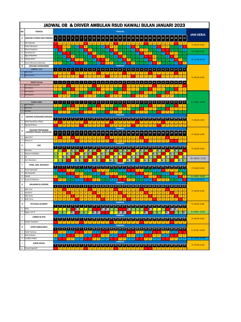 Jadwal Ob & Driver Desember 2022 | PDF