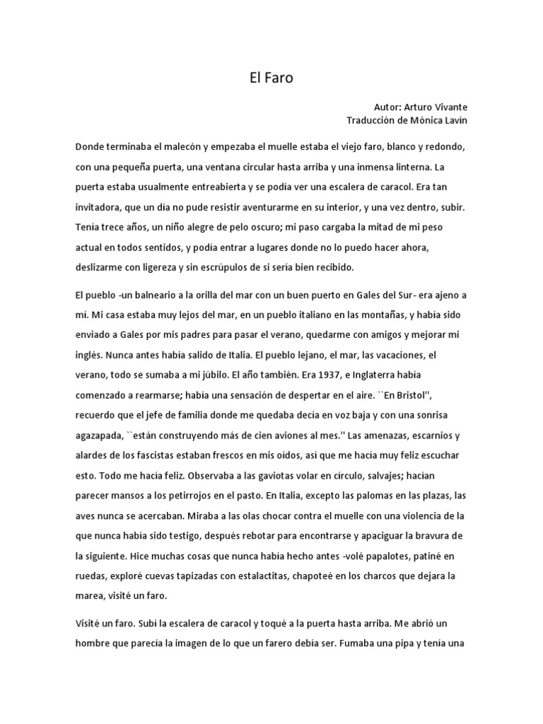 El Faro - Cuento | PDF | Faro