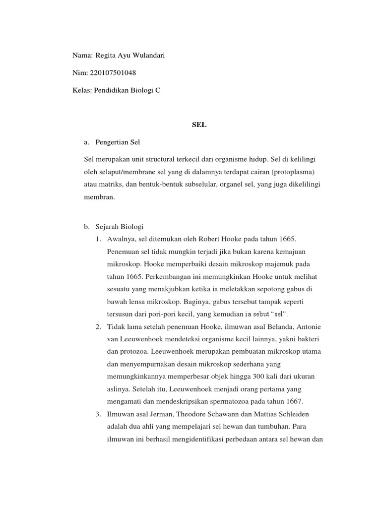 Jurnal Catatan Sel Regita Ayu Wulandari | PDF