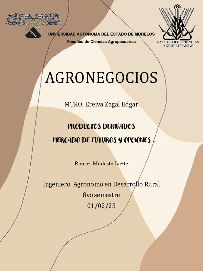 Productos Derivados-Ivette Ronces | PDF | Opción (Finanzas) | Contratos futuros