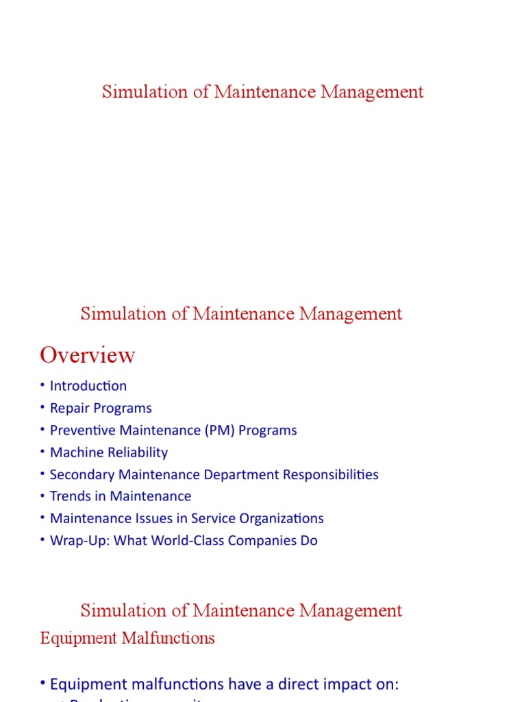 Maintenance Simulation | Download Free PDF | Simulation | Automation