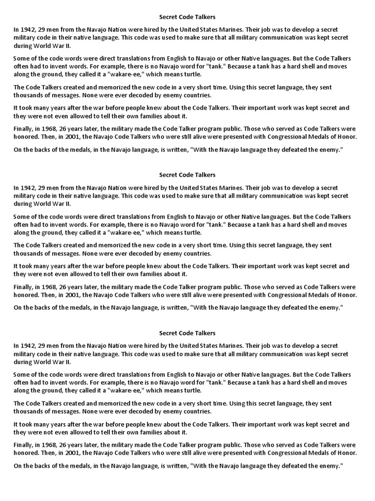 Secret Code Talkers | PDF | Code | Military Communications