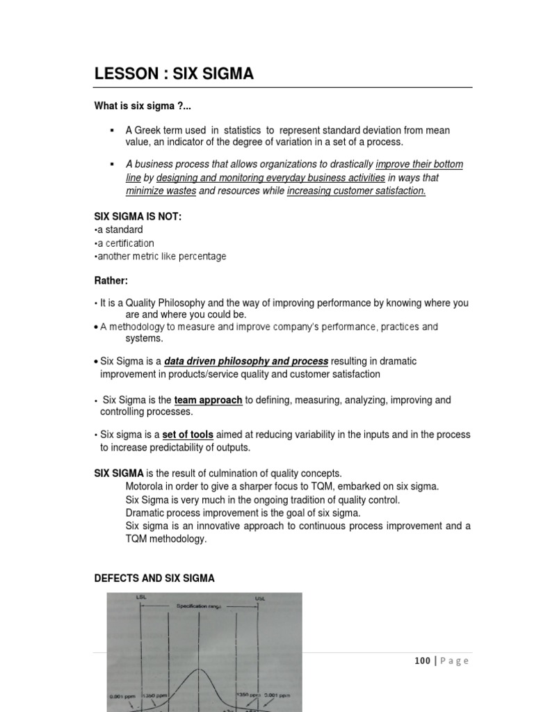 Lesson 9 - Six Sigma | PDF | Six Sigma | Business Process