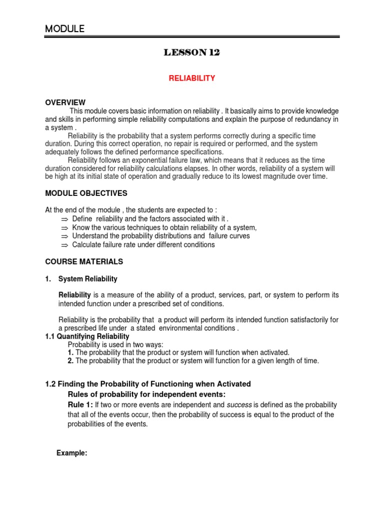 Understanding System Reliability Basics | PDF | Reliability Engineering | Normal Distribution