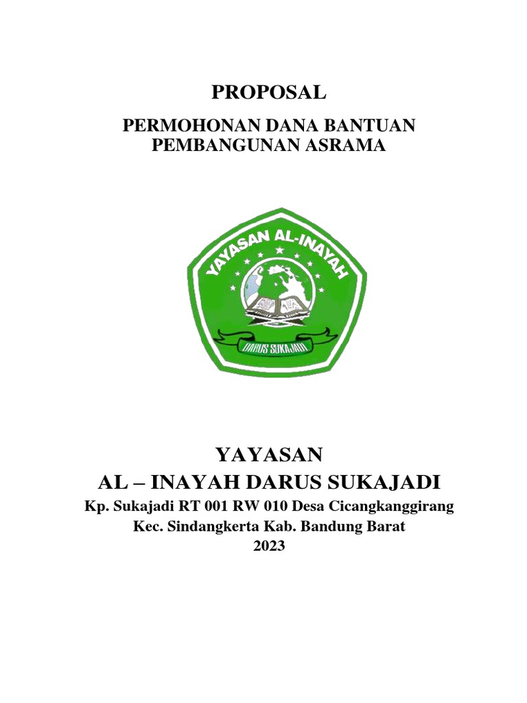 Proposal Pembangunan Asrama Pondok Pesantren | PDF
