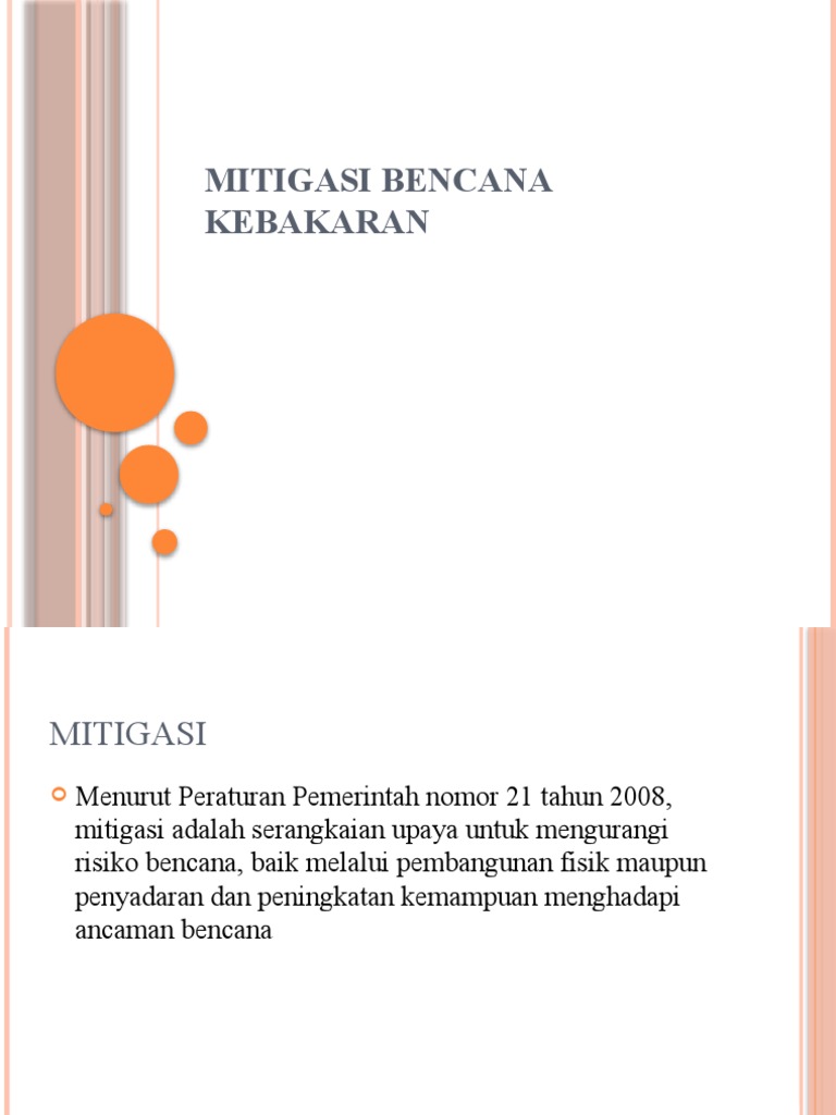 Mitigasi Bencana Kebakaran | PDF