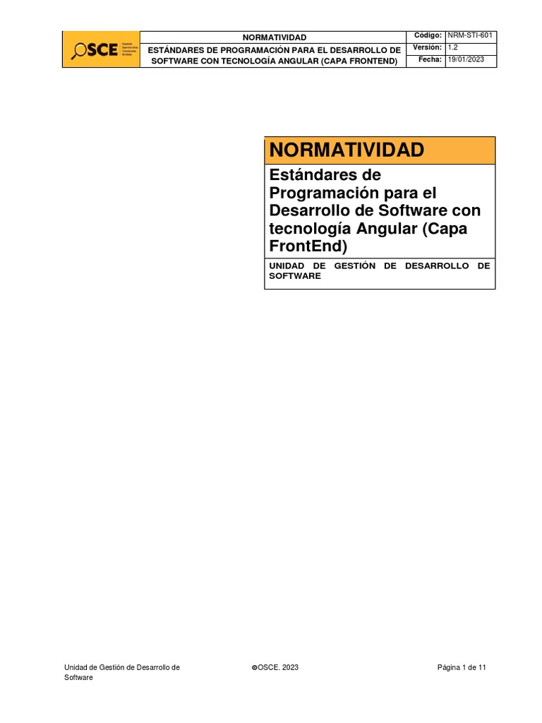 NRM-STI-601 Estándar de Programación para El Desarrollo de Software Con ...