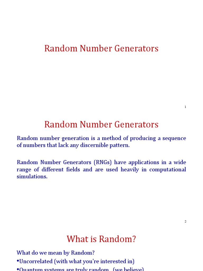 RNGs: Random Number Generators Explained | PDF | Gnu | Applied Mathematics