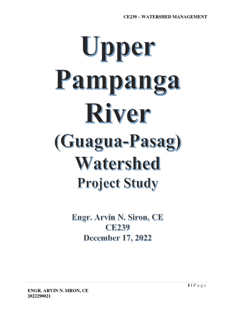 Upper Pampanga River Guagua Pasag Watershed Project Study Siron Arvin N ...