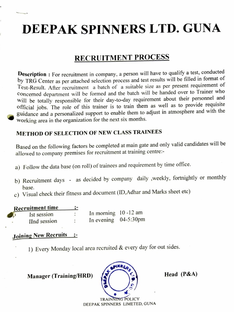 Recruiting and Training and Development Program | PDF | Recruitment ...