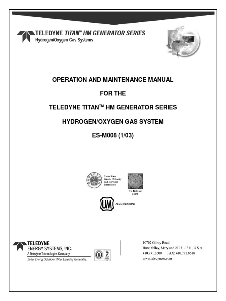 Titan HMXT 062007 | PDF | Valve | Electrode