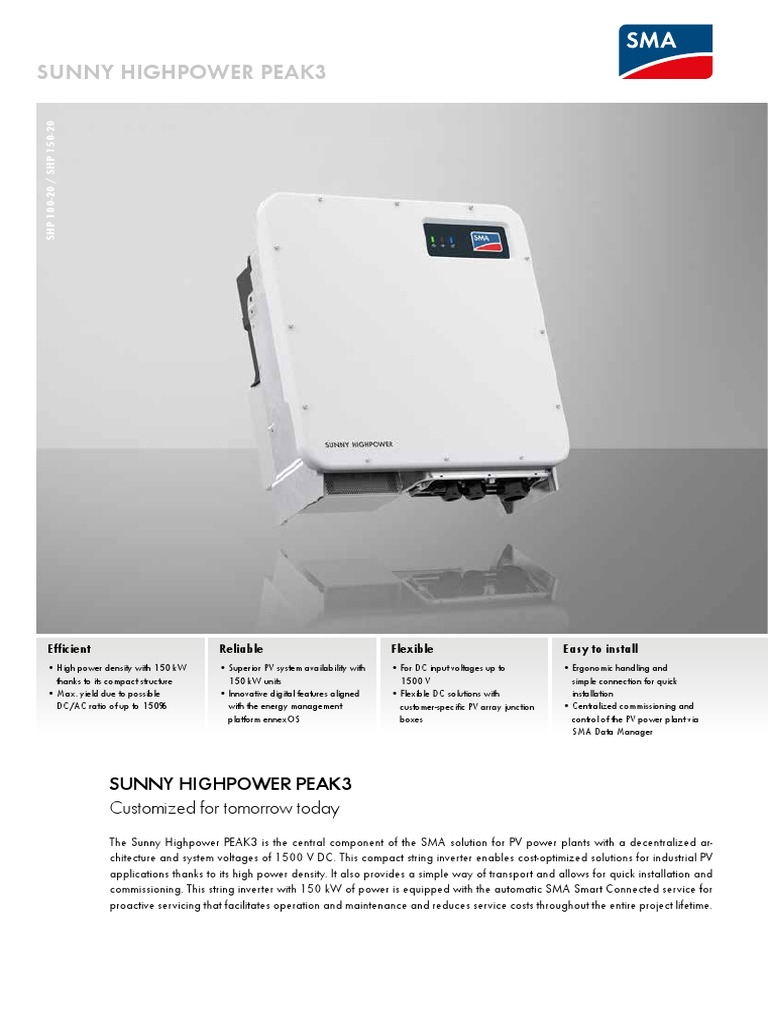 SMA HIghpower Peak3 Product Datasheet EN 100 20 | PDF
